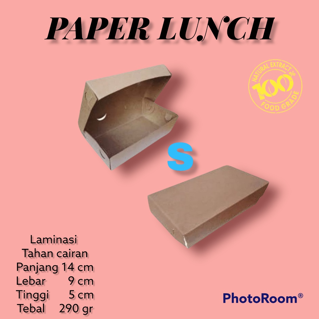 Jual Paper Lunch box ( isi 25 pcs )Packaging kotak Kemasan Makan ...