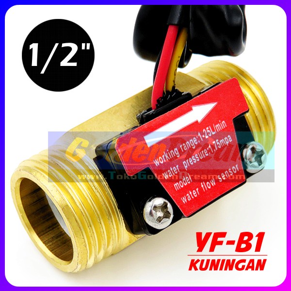 Jual New: Water Flow Sensor 1/2" Kuningan Aliran Air Cairan Liquid 1 ...