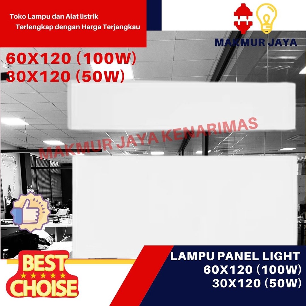 Jual Lampu Downlight LED Panel 50 w watt 30x120cm 60x120cm/ RM LED 50W ...