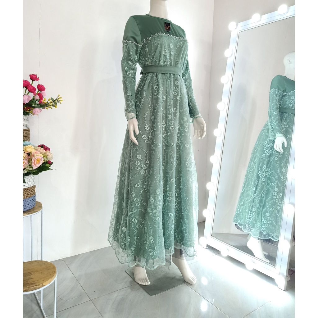 Jual SABRINA MAXY DRESS tulle payet / baju pesta kondangan / couple dan ...