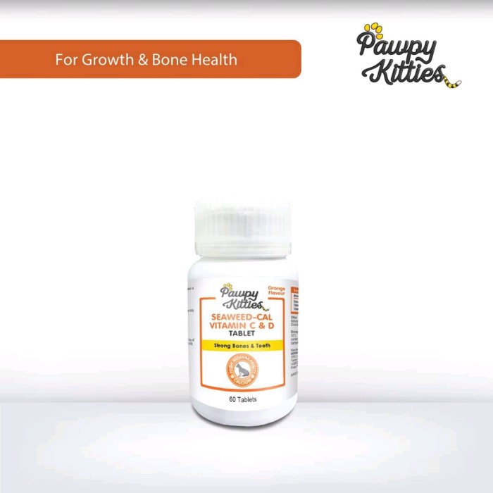 Jual Pawpy Kitties Seaweed-Cal Vitamin C & D Supplement for Cat & Dog ...