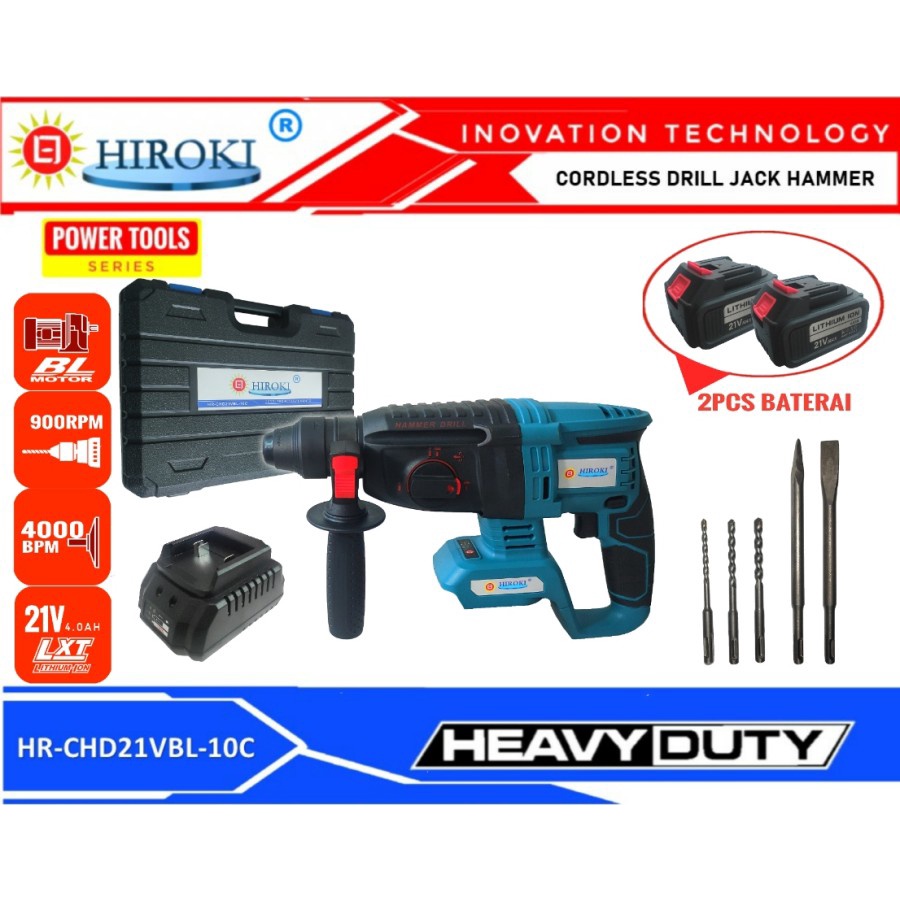 Jual HIROKI MESIN BOR CORDLESS ROTARY DEMOLUTION JACK HAMMER WALL ...