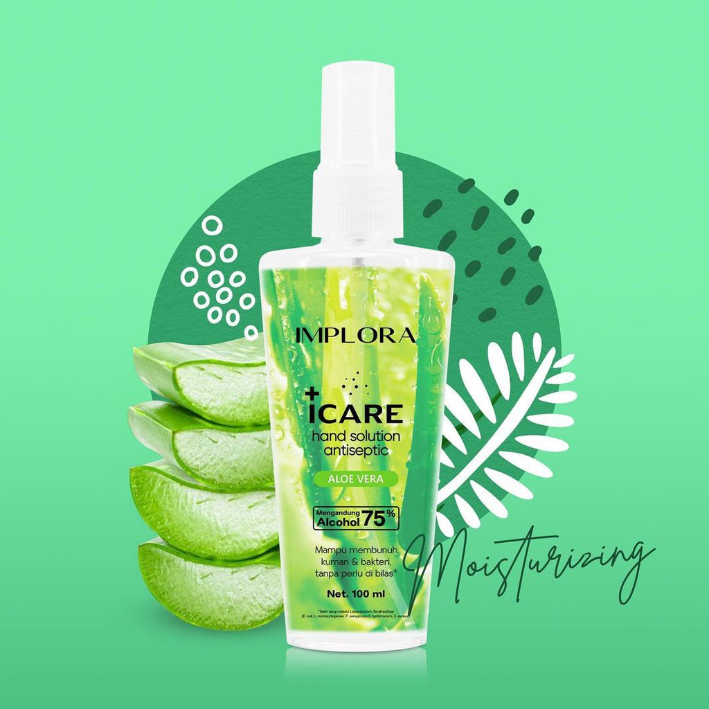 Jual IMPLORA ICARE HAND SOLUTION ANTISEPTIC SPRAY 100ML | Shopee Indonesia