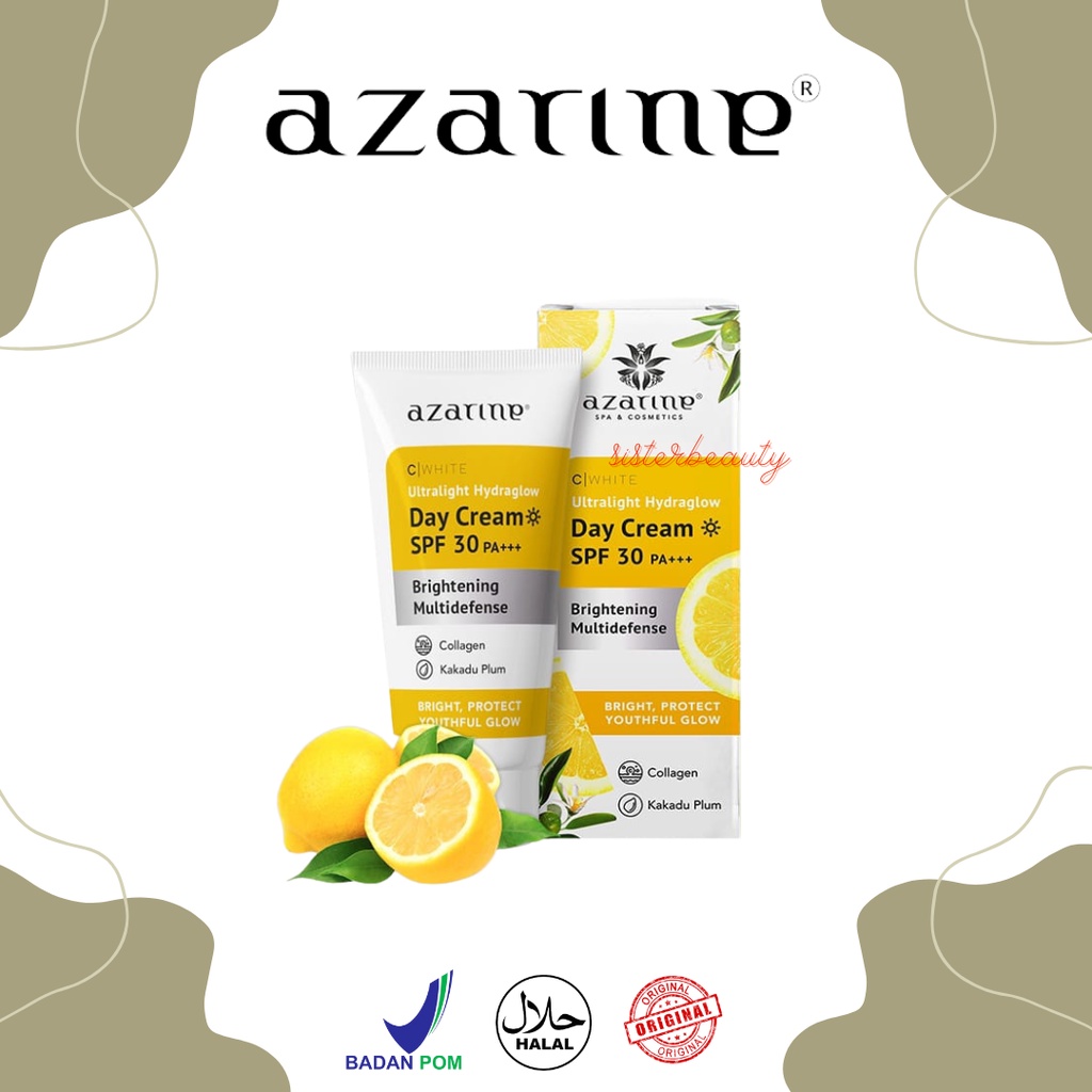 Jual SisterBeauty - Azarine C White Ultralight Hydraglow Day Cream 25g ...