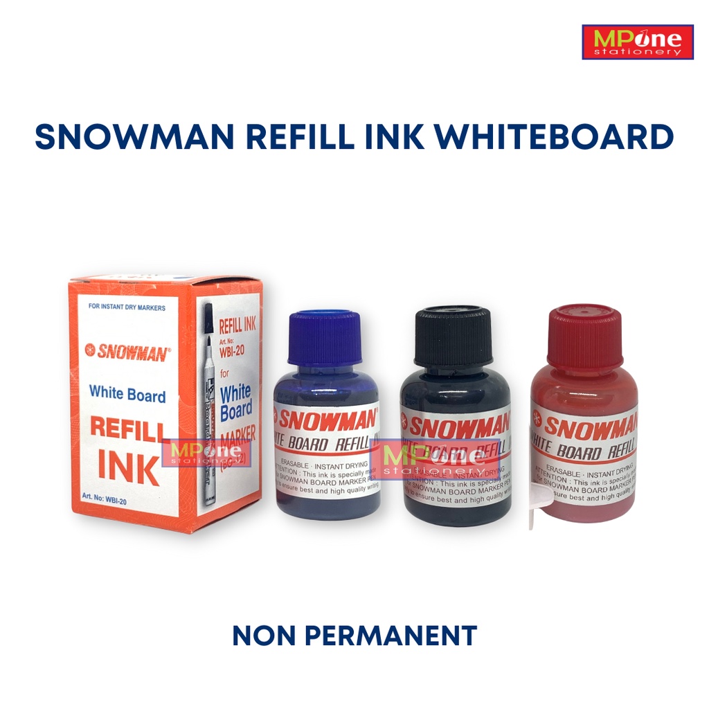Jual (1 BOTOL) Snowman Refill Tinta Spidol Whiteboard Non Permanent ...
