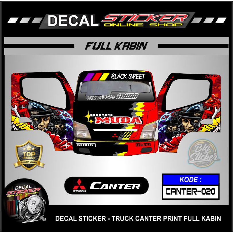 Jual STIKER MOBIL TRUK CANTER | STICKER DECAL PRINT KEPALA TRUCK KEREN ...