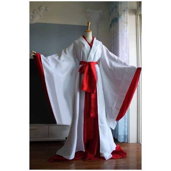 Jual [ICEWAY] Kimono Furisode Hanfu Putih Merah Costume Jepang China ...