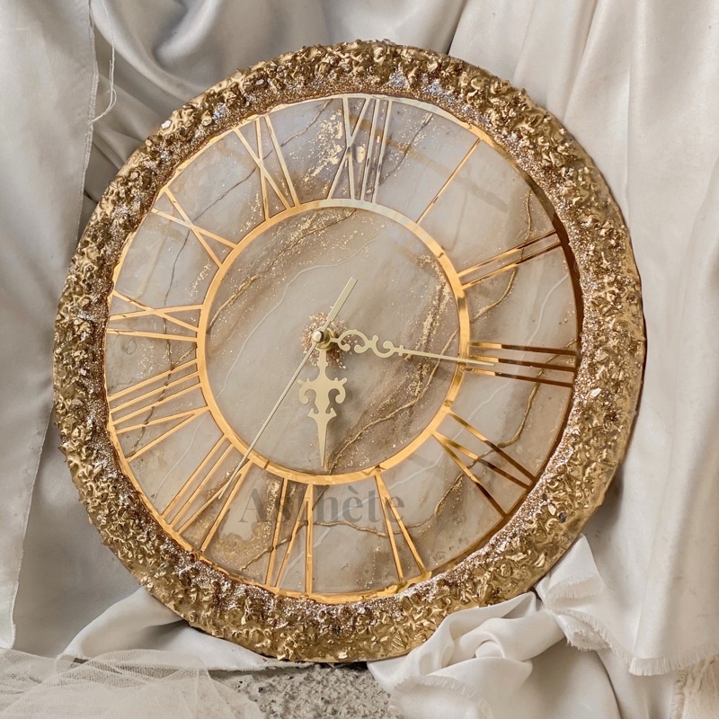 Jual ASTHETE - wall clock aesthetic elegant roman resin / jam dinding ...
