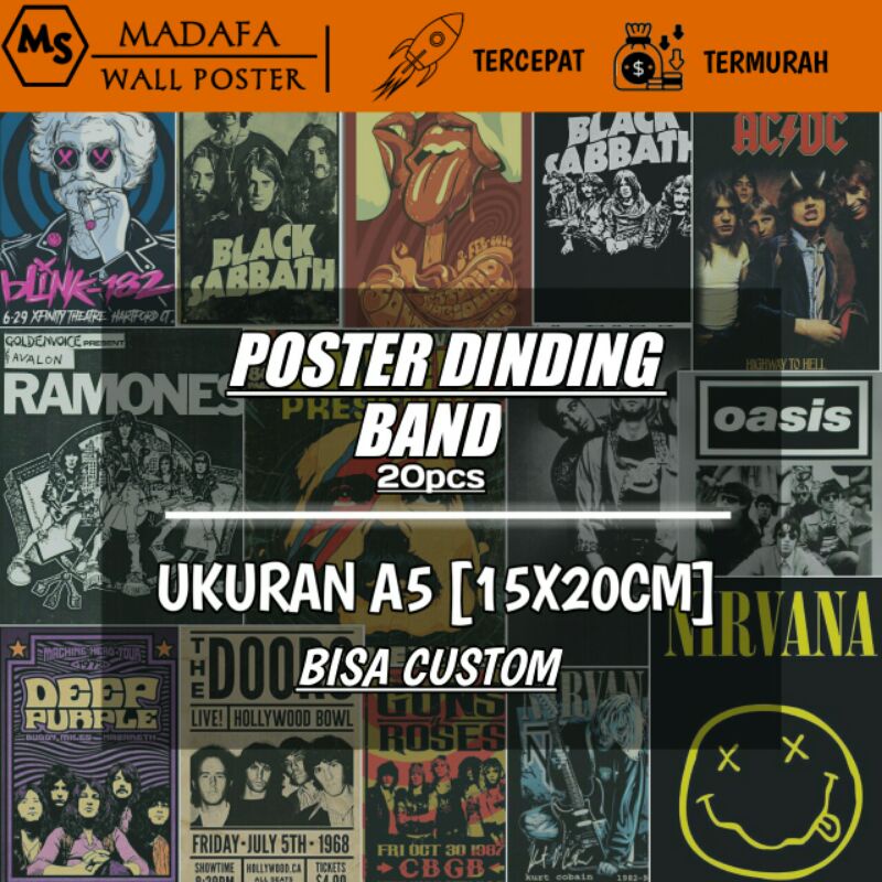 Jual POSTER BAND ROCK MURAH | POSTER HIASAN DINDING | POSTER HIASAN ...