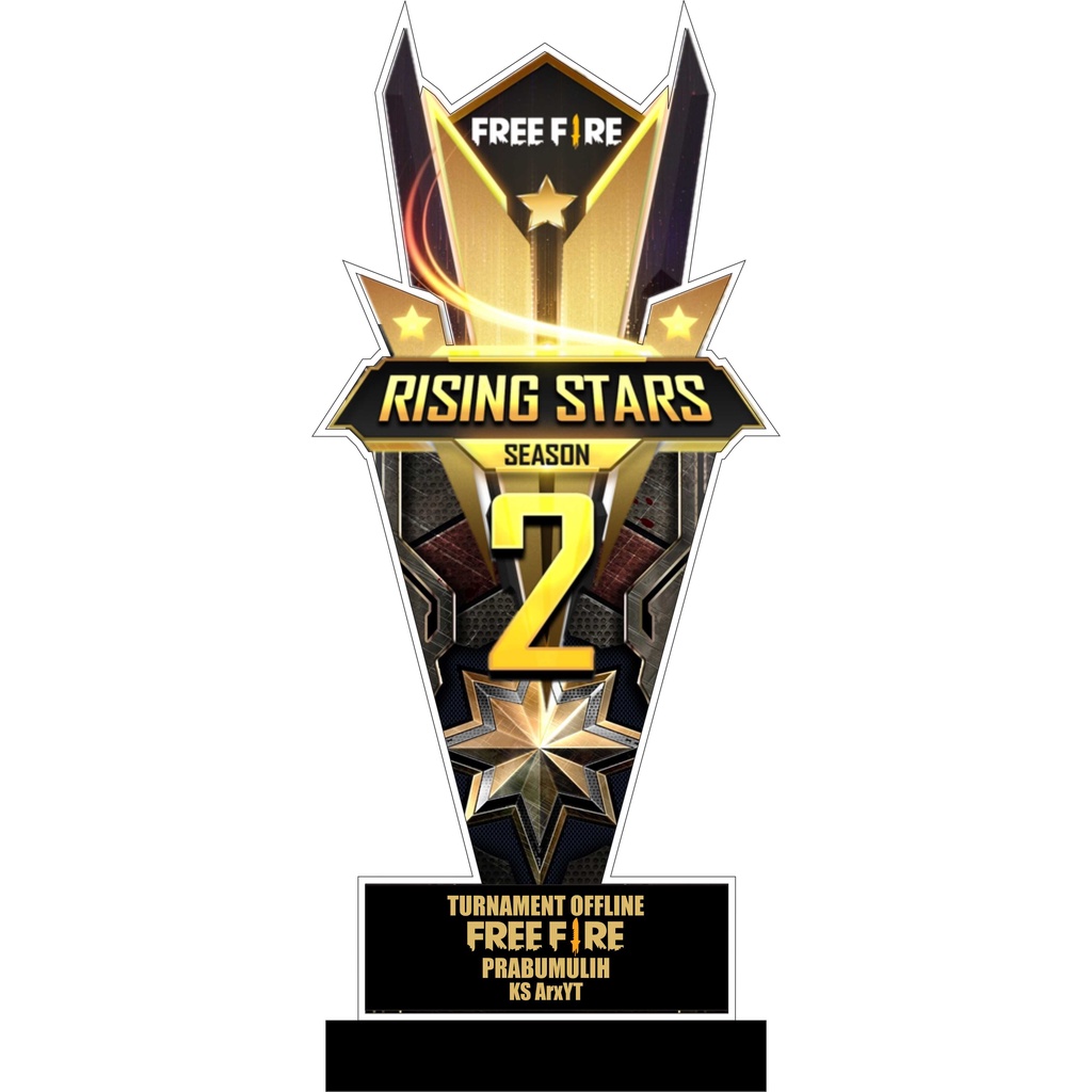 Jual Trophy/Piala/Plakat/Free Fire/Bahan Akrilik 3mm/Free Desain/bisa ...