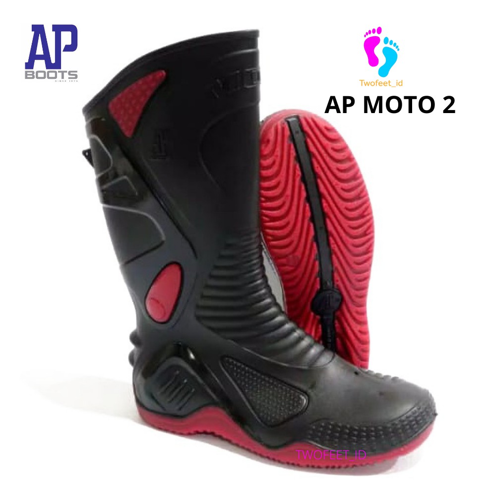 Jual AP MOTO 2 - SEPATU AP BOOTS MOTO 2 - AP BOOTS MOTO 2 BLACK RED 38 ...