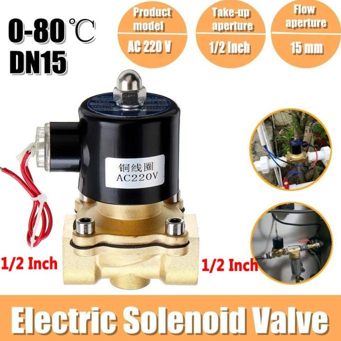 Jual Kran Air Electric Water Selenoid Valve NC 1/2 AirWater Control Switch | Shopee Indonesia
