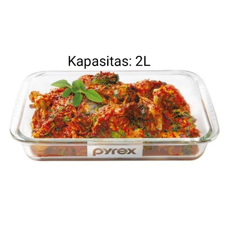 Jual PYREX LOYANG KACA OBLONG DISH 2L | Shopee Indonesia