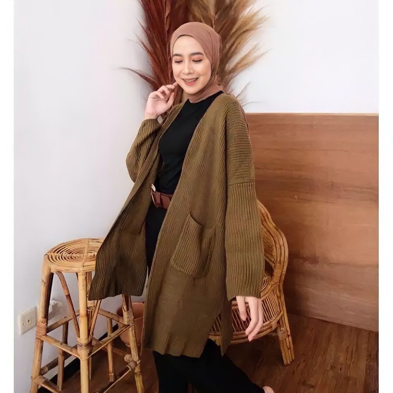 Jual Cardigan Rajut Long Oversize Jumbo | Shopee Indonesia