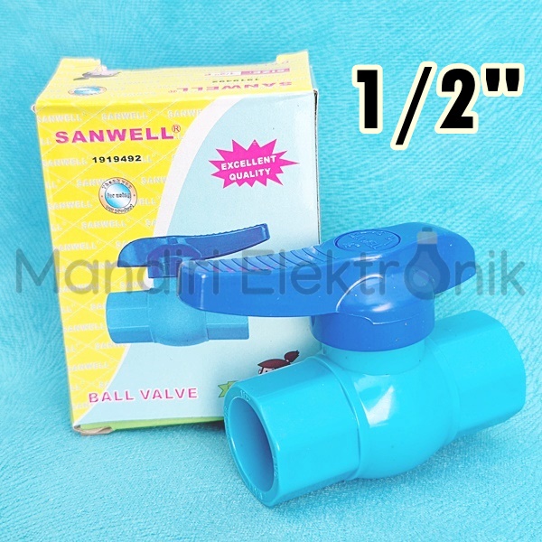 Jual Stopkran Ball Valve PVC 1/2 inch Sanwell - Sock Stopkran Stop Kran Plastik PVC | Shopee ...