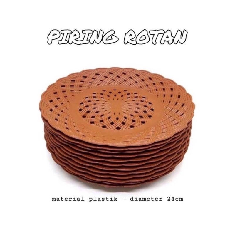 Jual ( PAKET ISI 12 PIRING ) PIRING ROTAN PIRING PRAKTIS PIRING MAKAN ...