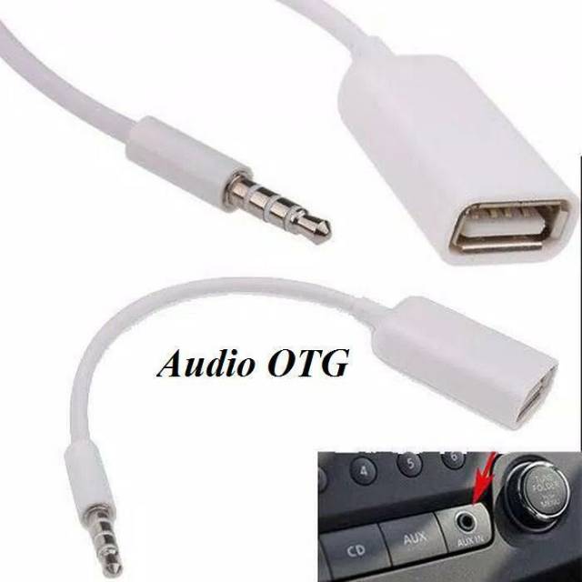 Jual Kabel Audio OTG male Aux to USB Connector jack 3.5mm cable | Shopee Indonesia
