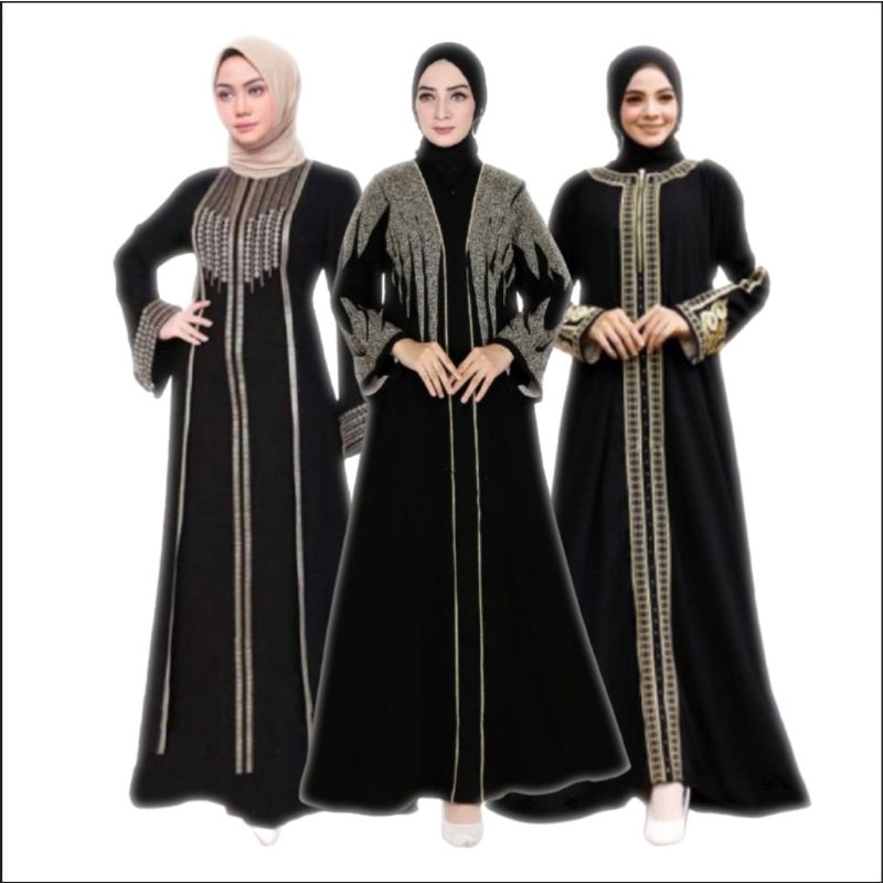 Jual GAMIS SYARI HITAM WANITA DEWASA IBU MUSLIMAH HITAM ELEGAN MODEL ...