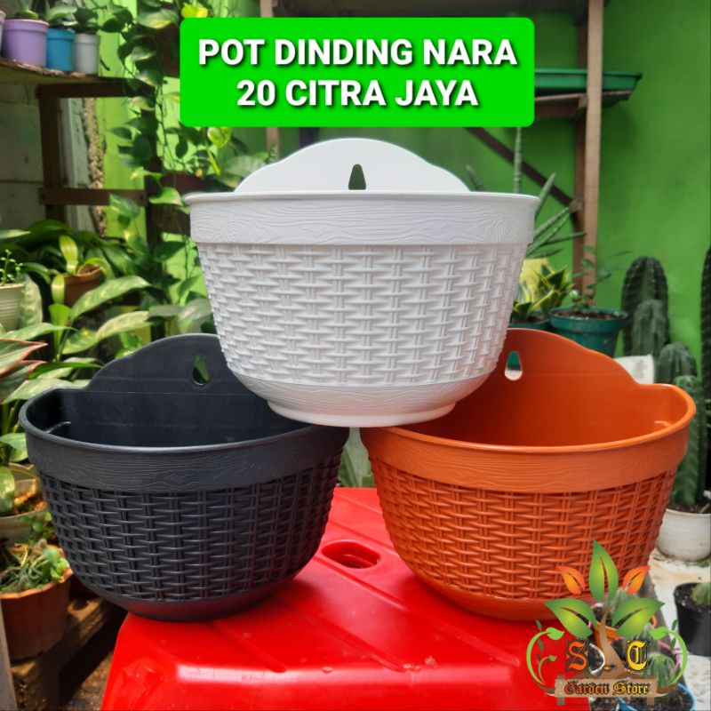 Jual POT BUNGA TEMPEL DINDING NARA 20 CITRA JAYA PUTIH MERAH BATA HITAM ...