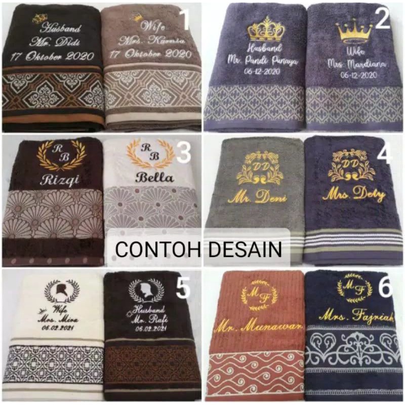 Jual Handuk Bordir Couple (2 PCS) Morning Whistle/Handuk Seserahan ...