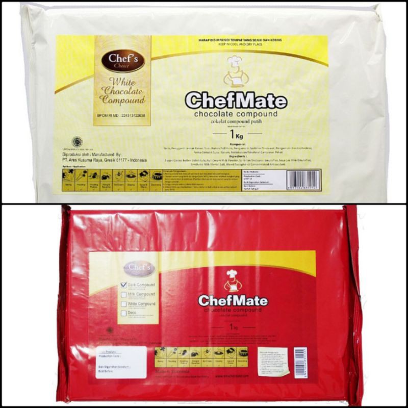Jual CHEFMATE WHITE CHOCOLATE DARK CHOCOLATE COMPOUND 1kg | Shopee ...