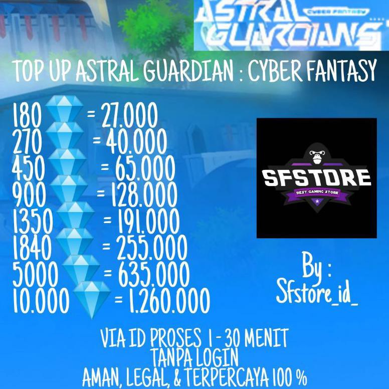 Jual ( BISA COD ) #2 ASTRAL GUARDIAN TOPUP ASTRAL GUARDIANS CYBER FANTASY EYOU GAME Via id ...