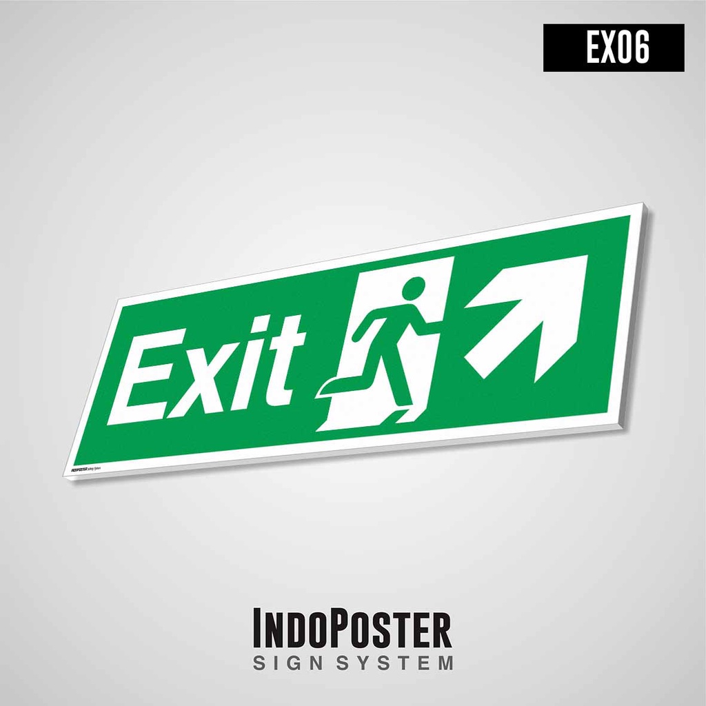 Jual Safety Sign Emergency Rambu K3 PVC Arah Exit Keluar | Shopee Indonesia