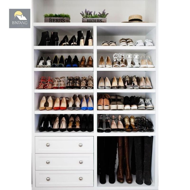 Jual lemari sepatu finishing HPL 100 x 40 x 150cm | Shopee Indonesia