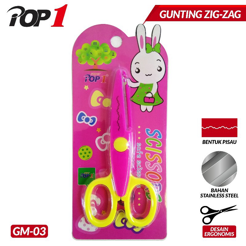 Jual [PCS] POP1 GUNTING GERIGI ZIGZAG 1606655 SCISSORS PEMOTONG GERIGI ...