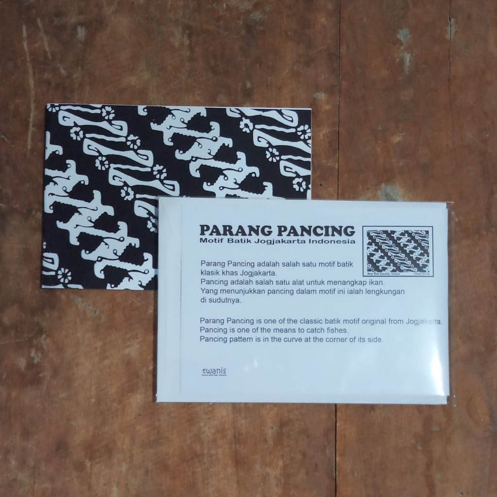 Jual KARTU UCAPAN BATIK / BATIK GREETING CARD MOTIF PARANG PANCING ...
