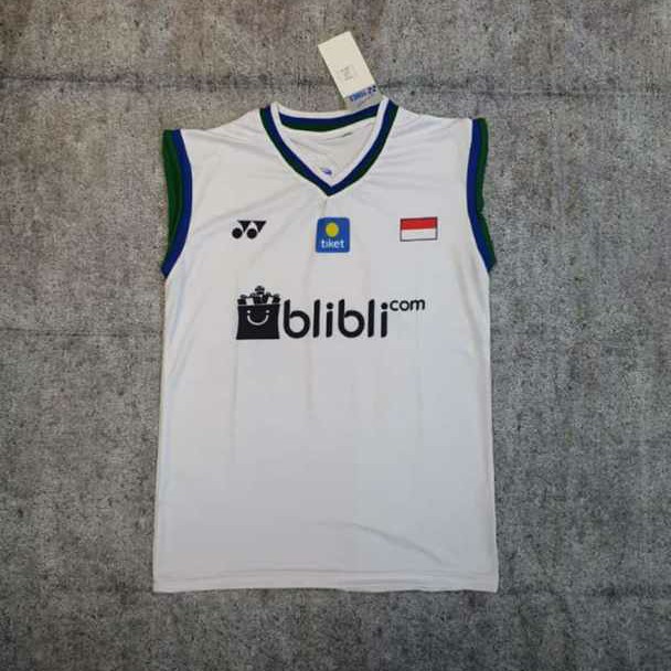 Jual Unik Baju badminton singlet kevin markus yonex Y155 - Putih, L ...