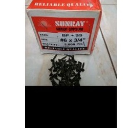 Jual Sekrup Gypsum 2cm Skrup Gypsum Sunray 6 x 3/4" Skrup Hitam 6 x 3/4" Sekrup Gipsum 2 cm per ...