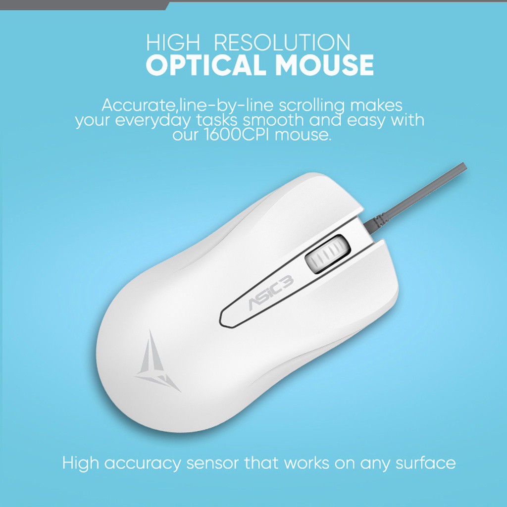 Jual Mouse Kabel Alcatroz Asic 3 Wired USB Mouse 1600 CPI | Ergonomic ...