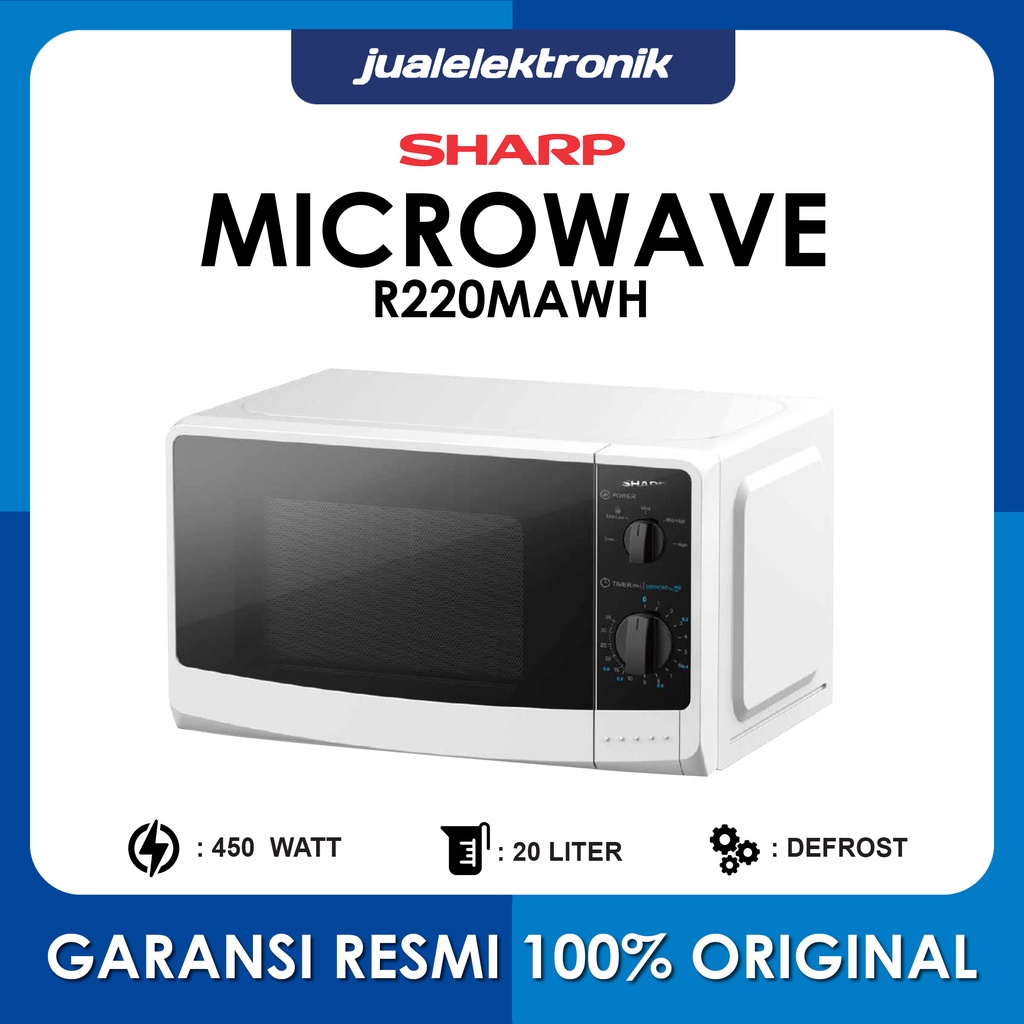 Jual Sharp R220MAWH R-220-MA-WH – Microwave Solo 20 Liter 450 Low Watt ...