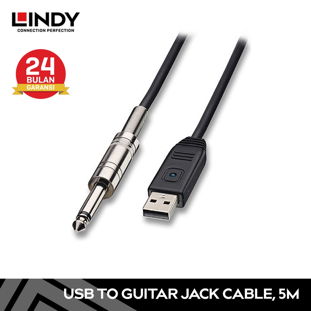 Jual LINDY Kabel USB to Jack Gitar Bass OFC 5M 06104 | Shopee Indonesia