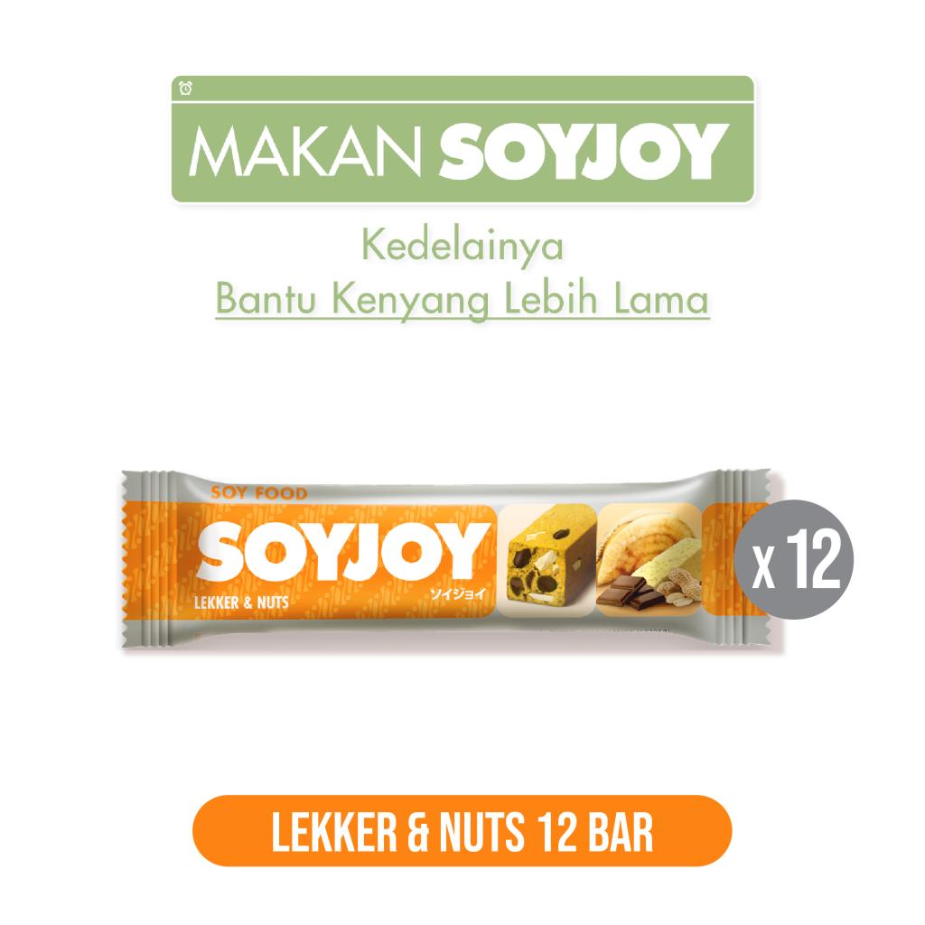 Jual SOYJOY Snack Bar Kedelai Lekker & Nuts 28gr - 1 Box (12 Bar) | Shopee Indonesia