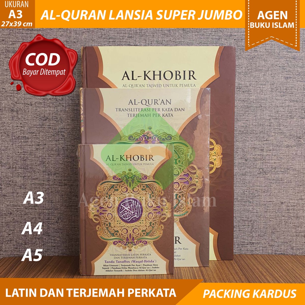 Jual COD Al Quran Al Khobir Jumbo Alquran Lansia Terjemahan Perkata ...