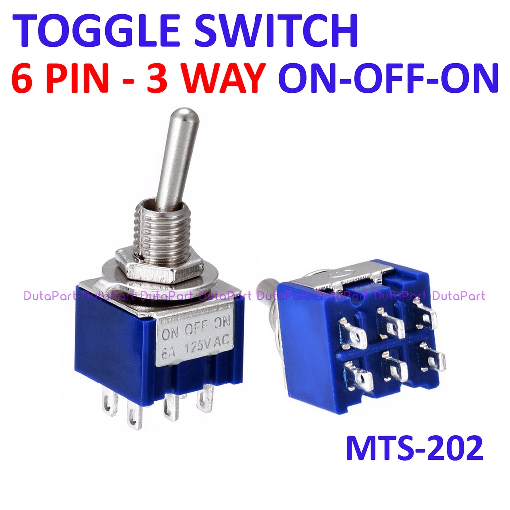 Jual Saklar Toggle MTS-203 6 PIN 3 Way Arah Posisi ON-OFF-ON Switch ...