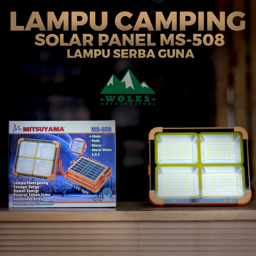 Jual Lampu Camping Emergency MS-508 LED Power Bank Solar Cell | Shopee ...