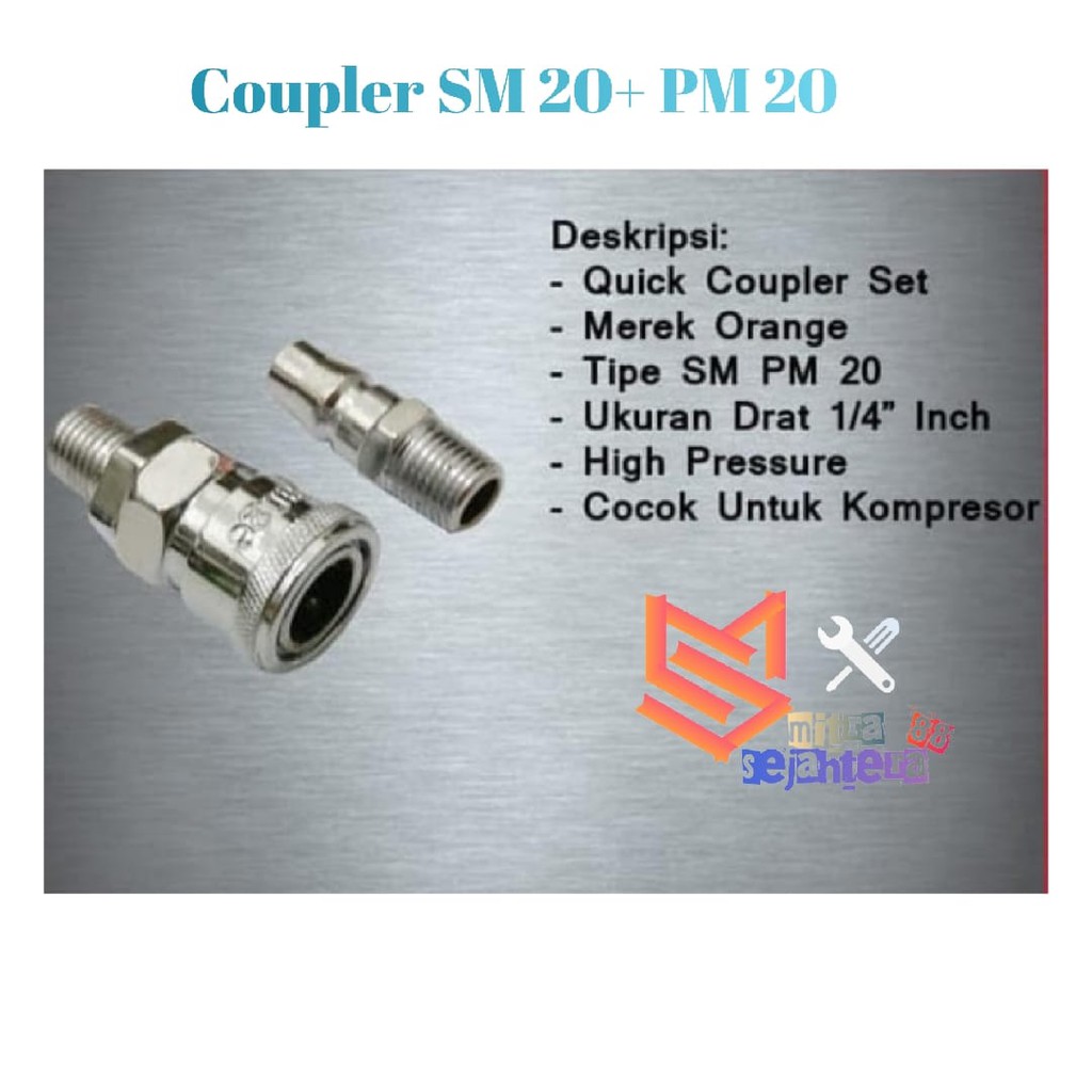 Jual QUICK COUPLER SELANG PU HOSE COUPLING PM SM 20 SAMBUNGAN SELANG ...