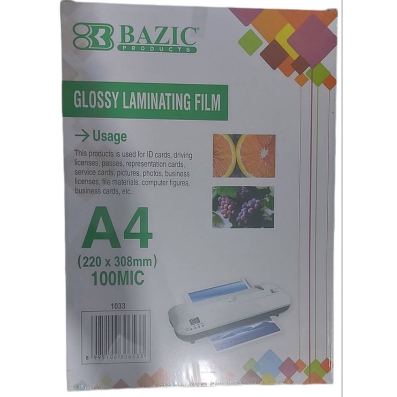 Jual [1 Bungkus] Plastik Laminating Bazic A4 Glossy 100 Micron / Laminating FIlm Glossy A4 ...