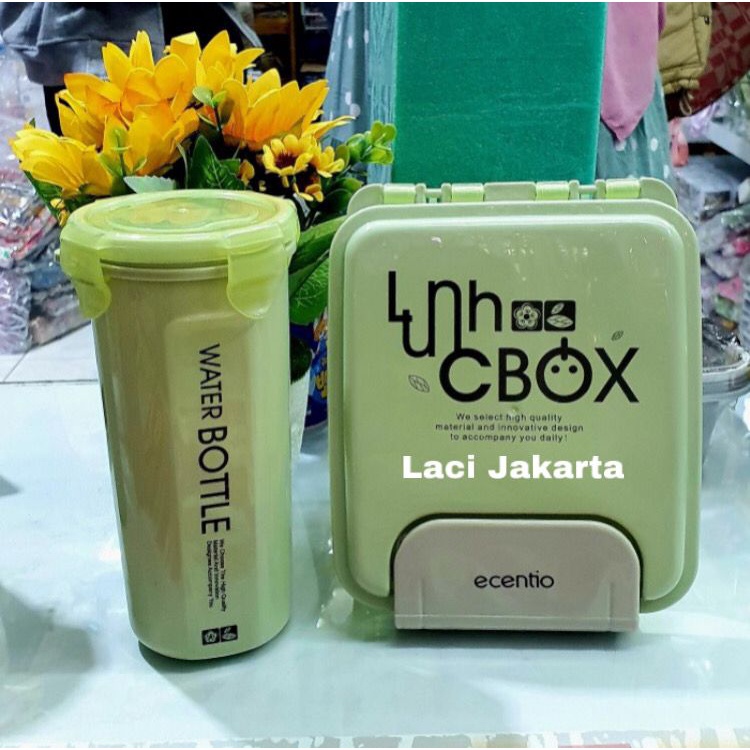 Jual Ecentio lunch box set botol minum esentio set tempat makan bekal ...