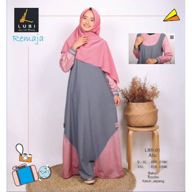Jual Gamis Lubi Remaja LBR-01 Abu Size M | Shopee Indonesia