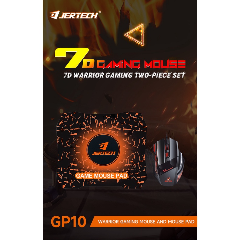 Jual JERTECH Paket 1 Set Mouse Gaming Plus Mousepad GP10 Super Cool Black Teknologi | Shopee ...
