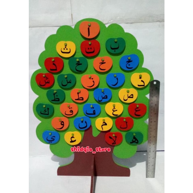 Jual Mainan Kayu Edukasi Pohon Huruf abjad, angka dan hijaiyah APE anak ...