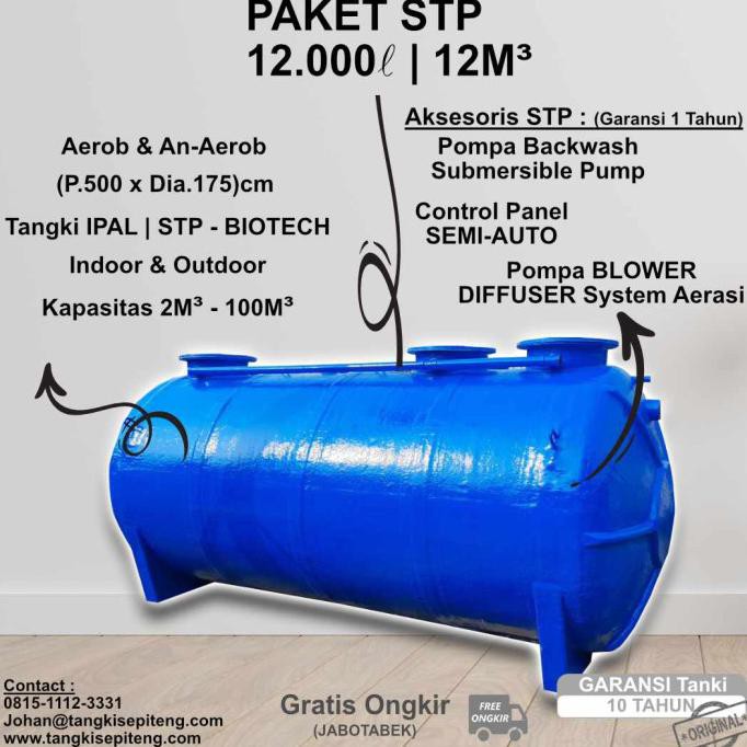 Jual Paket 1 Set Tangki 12000L/12M3 Stp Bio Septic Tank, Biofilter ...