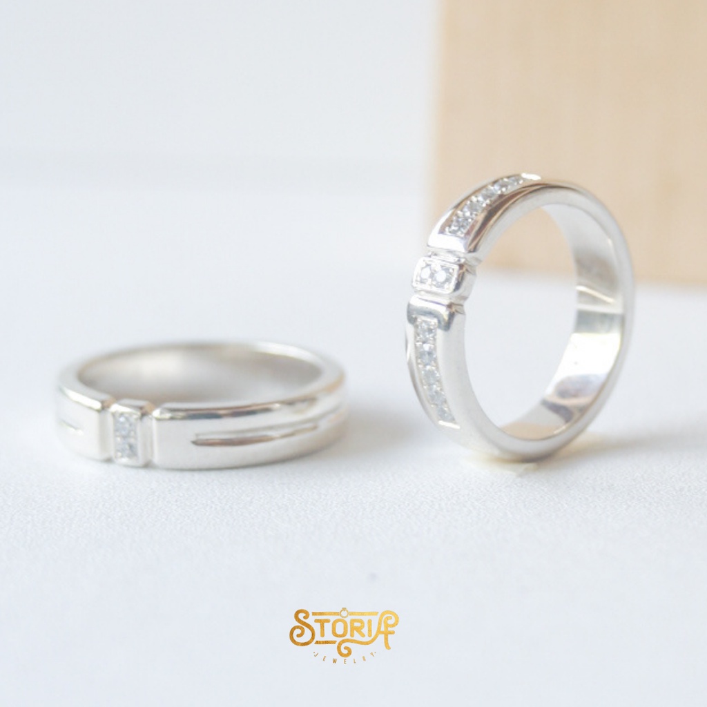 Jual Cincin Kawin Couple Perak Sterling Silver 925 SS-50 Nikah Tunangan ...