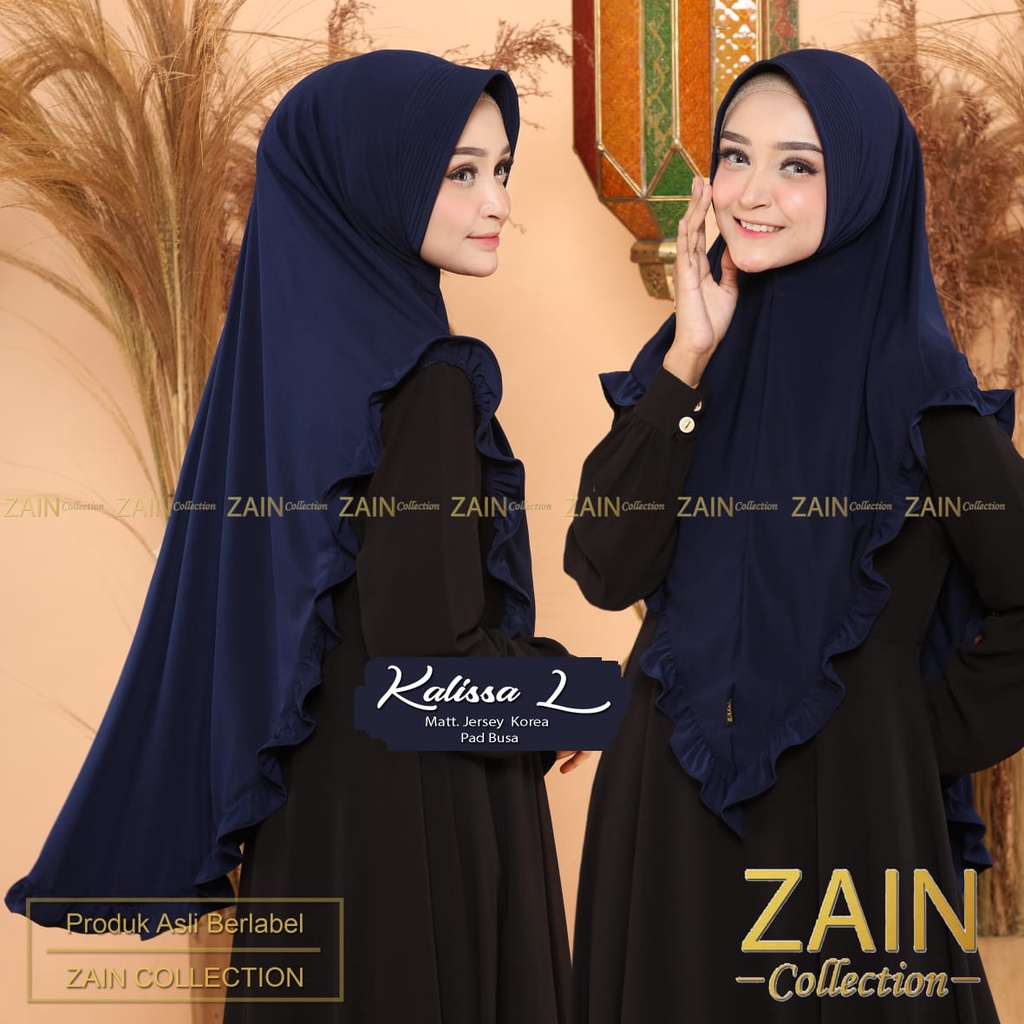 Jual Jilbab Instan Bergo Kalissa L Ori Zain Collection BY ATHIRTEXTILE | Shopee Indonesia