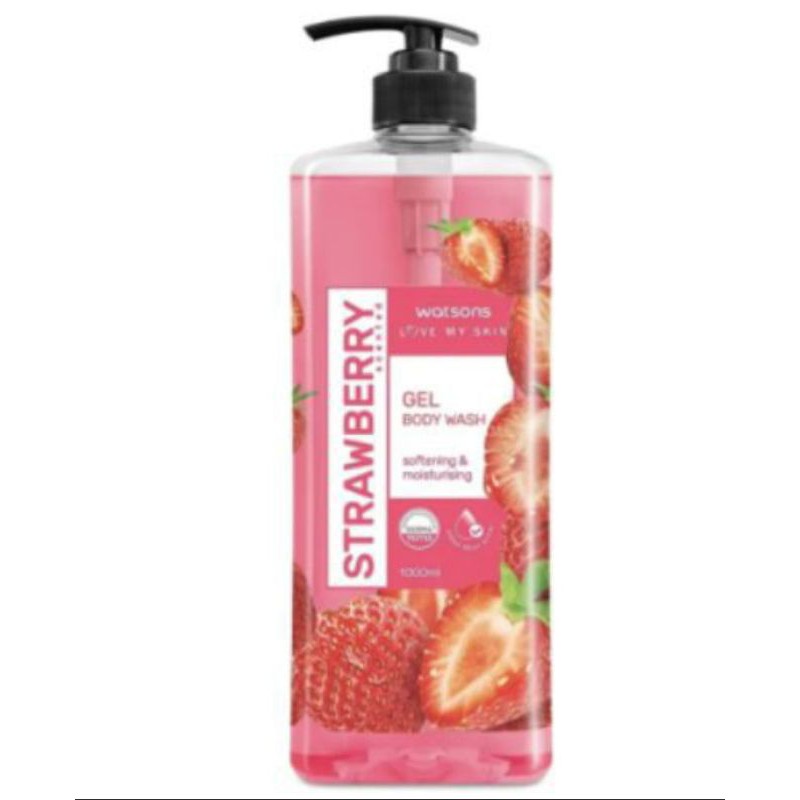 Jual Sabun cair/Cream Body Wash WATSON Strawberry (1000ml) | Shopee ...