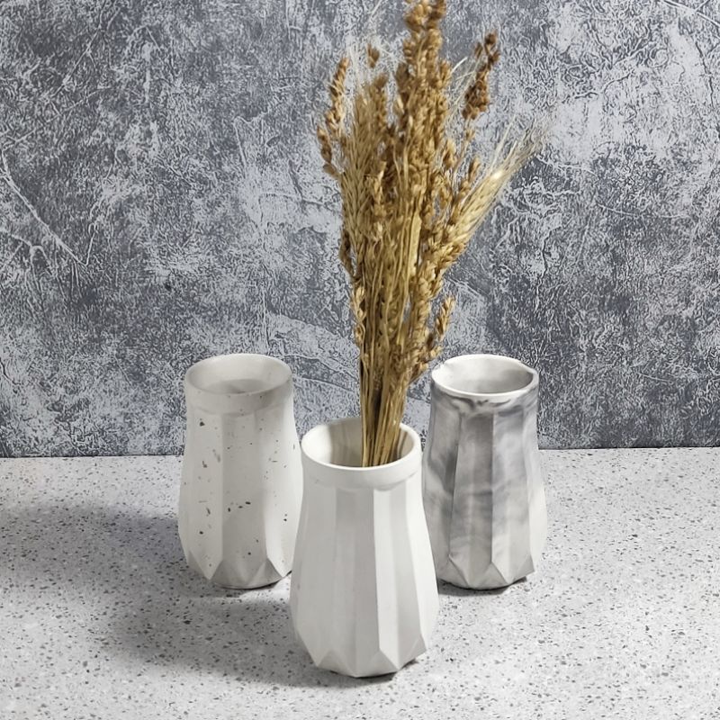 Jual Vas Bunga Bahan Beton | Aesthetic Vas | 10cm | Shopee Indonesia
